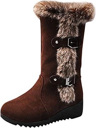 Generic Bottes dhiver pour femme - Imperm&eacute;ables et chaudes - Doubl&eacute;es - Bottes de neige confortables - En peluche moelleuse - Chaudes - Bottes dhiver - Tige c