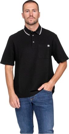 Dolce & Gabbana Homme, Tops, Noir, Taille: XL Polo avec poche logo