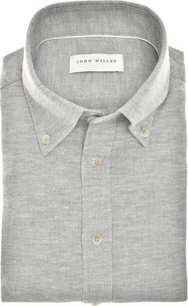 John Miller Homme, Chemises, Gris, Taille: XL Overhemd Slim Fit