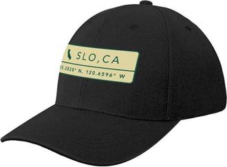 Generic Casquette de baseball San Luis Obispo, Ca Coordinates Cal Poly SLO Casquette de baseball Noir Boonie Chapeaux papa Chapeau Rave Cap Femme Homme Cadeau