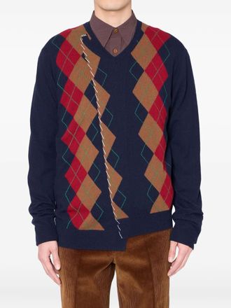 Kolor pull &agrave; motif de losanges - Bleu