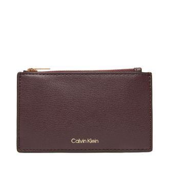Calvin Klein Geldb&ouml;rse Calvin Klein Foil Logo Top Zip Cardcase LV04F1090G Dunkelrot