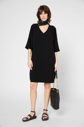 Gerard Darel Robe courte et fluide &agrave; col V - PAULA - Noir