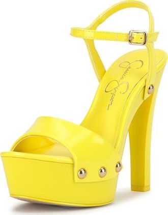 Jessica Simpson Femme Calenta Sandales &agrave; Plateforme, Jaune Vif, 35.5 EU