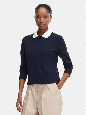 Tommy Hilfiger Pullover Cable Fine WW0WW44984 Dunkelblau Regular Fit