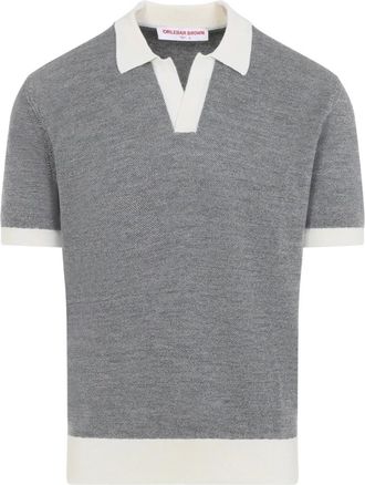 Orlebar Brown Homme, Tops, Gris, Taille: XL Horton Merino Polo