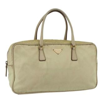 Prada Sac &agrave; main en nylon Pre-owned - Femme - Pre-owned - Beige - Taille: ONE Size