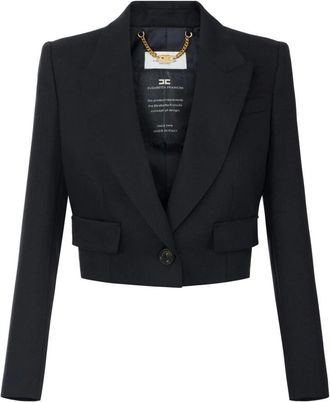 Elisabetta Franchi Damen, Jacken, Schwarzk, XSGr&ouml;&szlig;e