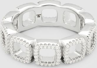 Tom Wood Bague Band Open Zirconia Argent