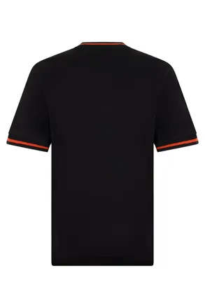HUGO BOSS Mens Short-Sleeved Black Cotton T-Shirt T-Shirts And Polos