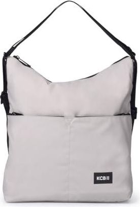 KCB Sac à dos double | Polyvalent et pratique | Plusieurs poches avec fermeture éclair | Matériau résistant | Poignées réglables | 100 % végan, beige, L