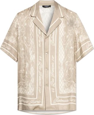 Balmain Homme, Chemises, Beige, Taille: L Chemise de pyjama imprim&eacute;e Foulard