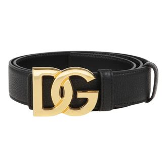 Dolce & Gabbana Homme, Accessoires, Noir, Taille: 90 CM Ceinture en cuir avec logo
