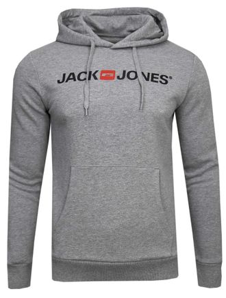 Jack & Jones Herren JCORETAIL Sweat Hood NOV LTN Kapuzenpullover, Grau (Light Grey Melange Detail: Reg Fit-melange), L