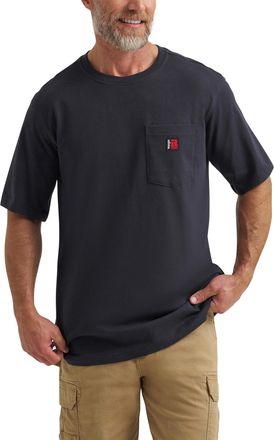 Wrangler Riggs Workwear Herren T-Shirt mit kurzen Ärmeln und Taschen, Marineblau, Mittel