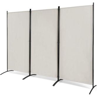 Costway Costway - Paravent sur Pied 3 Panneaux Pliable,Brise Vue,Cloison de S&eacute;paration Pi&egrave;ce Prot&eacute;ger Priv&eacute;e, 260 x 183 cm Blanc