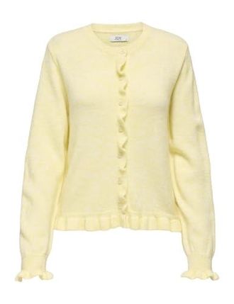 Jacqueline de Yong JdY Letty L/S on Frill Cardigan KNT Noos, Jaune Pastel, XL