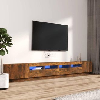 vidaXL Vidaxl - 3-tlg. TV-Schrank-Set LED-Leuchten R&auml;uchereiche Holzwerkstoff