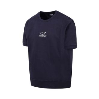 C.P. Company Kurz&auml;rmeliges Stretch-Fleece-Sweatshirt - - Tops - Herren - Blau - S