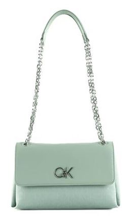 Calvin Klein Femme RE-Lock Conv Shoulder Bag_JCQ K60K611755 Sacs, Gris (Pigeon Jacquard Mono), OS