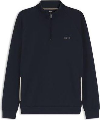 HUGO BOSS Sweat &agrave; col montant en coton m&eacute;lang&eacute;