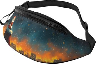 Generic Verstellbarer H&uuml;fttaschen Weihnachtsdruck Sporttasche H&uuml;fttaschen Umh&auml;ngetaschen F&uuml;r Fitness Reisen Damen 14X35Cm