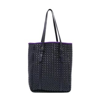 Bottega Veneta Sac cabas en cuir tress&eacute; pr&eacute;-aim&eacute; - Femme - Pre-owned - Violet - Taille: ONE Size