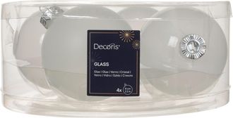 Kaemingk Weihnachtskugeln Glas 8cm 4 Stück - matt & glänzend transparent - Große Christbaumkugeln Weihnachtsbaumkugeln für Weihnachten - Christbaumschmuck & We