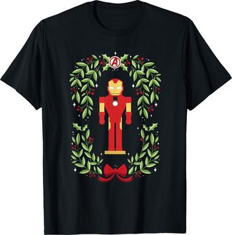 MARVEL Holiday Christmas Avengers Holly Iron Man Nutcracker T-Shirt