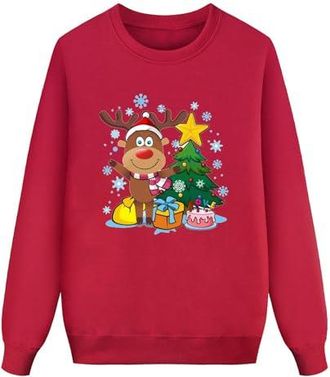 Generic 2026 Nouveau No&euml;l &agrave; manches longues imprim&eacute; lettre pull d&eacute;contract&eacute; l&eacute;ger sweat-shirt chemisier mode famille assorti tenue, Rouge, 130