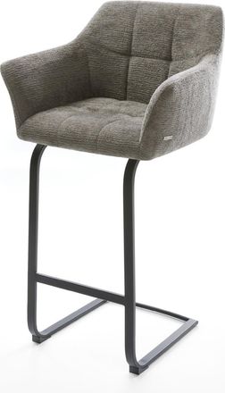 DELIFE Barstuhl Yulo-Flex Boucl&eacute; Soft Schlamm Freischwinger Flach Metall Schwarz, Barst&uuml;hle