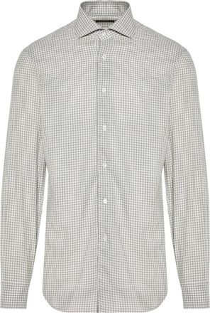 Barba Homme, Chemises, Gris, Taille: 4XL Micro-check Cotton Shirt