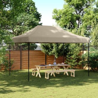 vidaXL Tente de r&eacute;ception pliable escamotable taupe 410x279x315 cm - Vidaxl