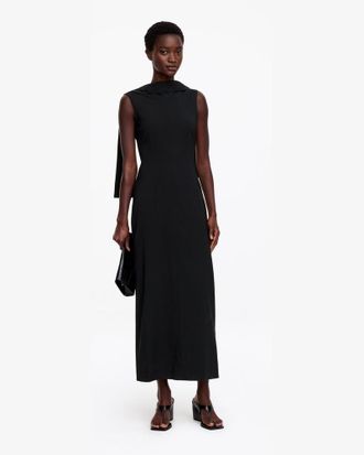 Arket Kleid Mit Drapierung Am Ausschnitt -Schwarz