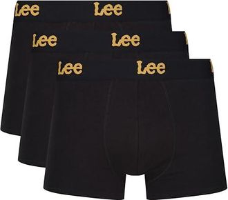 Lee Mens Boxer Shorts in Black | Soft Touch Cotton Trunks Caleçon Boxeur, Lot de 3-Noir, L Homme