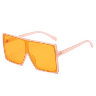 Generic Lunettes De Soleil Carr&eacute;es &Agrave; Grande Monture For Hommes, Id&eacute;ales For Le Sport Et La Conduite En Ext&eacute;rieur(Orange)