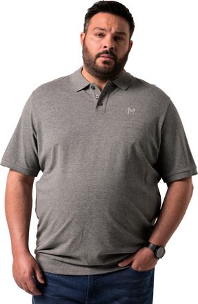 Men Plus Herren gro&szlig;e Gr&ouml;&szlig;en &Uuml;bergr&ouml;&szlig;en Menswear L-8XL Men+ Poloshirt, Bauchfit, Basic, Piqu&eacute;, Halbarm, XL bis 10 XL grau Melange 7XL 836264123-7XL