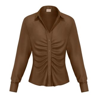 Emme Di Marella Emme DI Marella, Femme, Blouses et Chemises, Brun, Taille: 40 FR Calesse Shirt