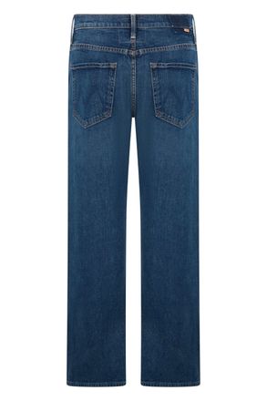 Mother Womens Straight-Leg Jeans Blue Cotton