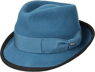 LIPODO Chapeau de Feutre The Classic Femme/Homme - Made in Italy en Laine Fedora avec Ruban Gros Grain Hiver Automne Ete Printemps Printemps-ete - M (56-57 c