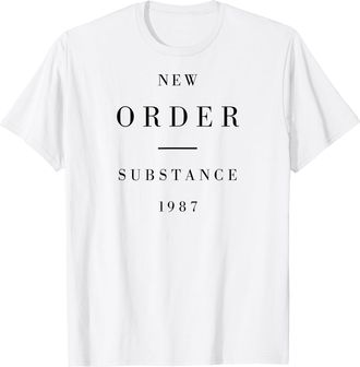 New Order T-Shirt Substance Graphic, Wei&szlig;, Unisex, Kurzarm, Klassische Passform, Klein