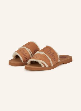 Chlo&eacute; Pantoletten Woody braun