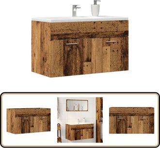 vidaXL Vidaxl - Armoire lavabo de salle de bain vieux bois bois dingénierie