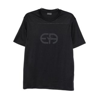 Emporio Armani Homme, Tops, Bleu, Taille: 2XL T-Shirt Col Rond