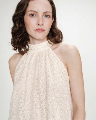 Grace & Mila Minikleid Vasarely - Minikleid - Sommerkleid - mit Spitze - Beige