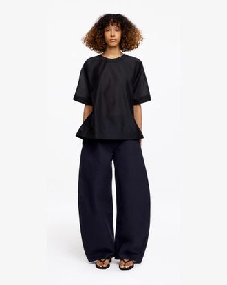 Arket Und Laila Gohar Hose Mit Vorgeformtem Bein -Blau