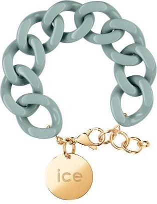 Ice Watch ICE - Jewellery - Chain Bracelet - Lagoon Green - Bracelet Mailles XL de Couleur Verte pour Femmes Fermé dUne Médaille Dorée (020357)
