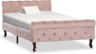 vidaXL Cadre de lit sans matelas Rose Velours 100x200 cm Vidaxl