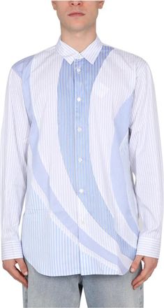 Comme Des Gar&ccedil;ons Homme, Chemises, Bleu, Taille: M Camicia LS Mix Stripes