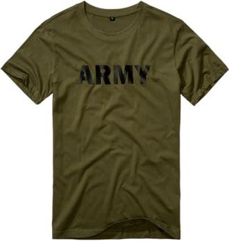 Brandit T-Shirt Militaire Homme T-Shirt Manches Courtes Olive XXL 100% Coton Regular/Coupe Standard